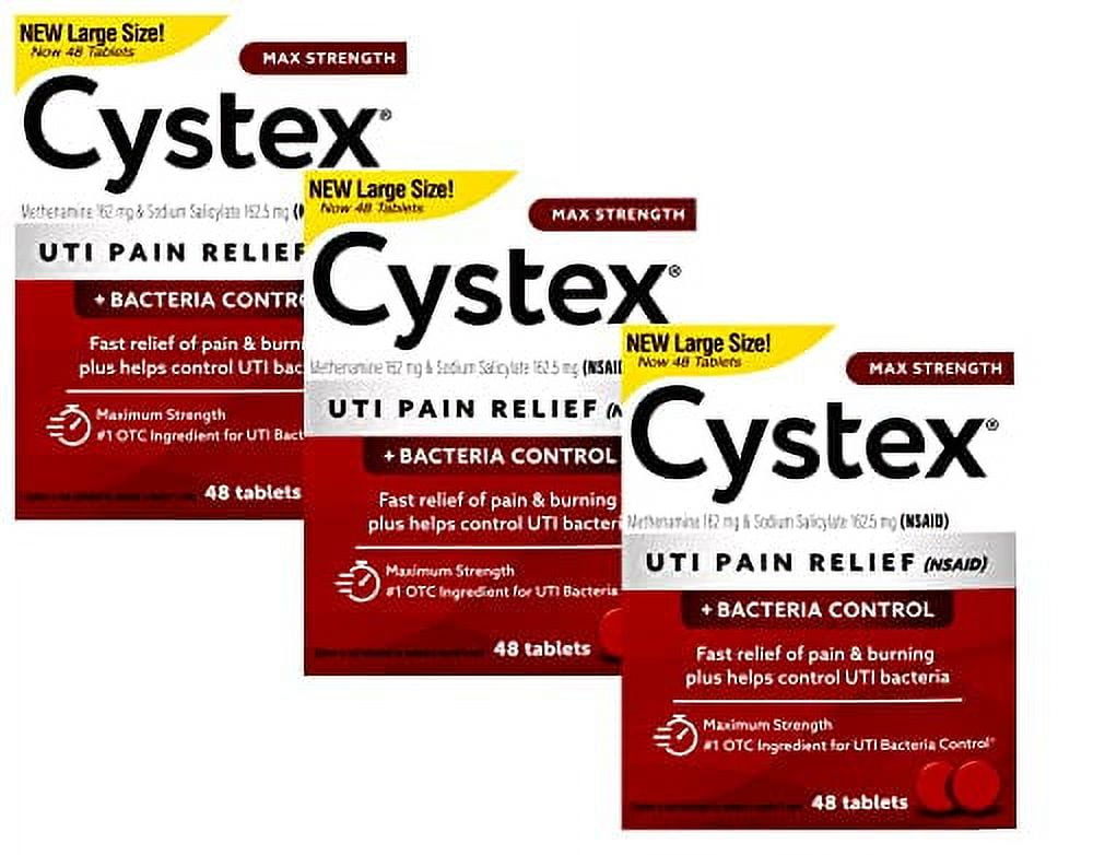 Cystex UTI Pain Relief, 48 Tablets (Pack of 3) - Walmart.com