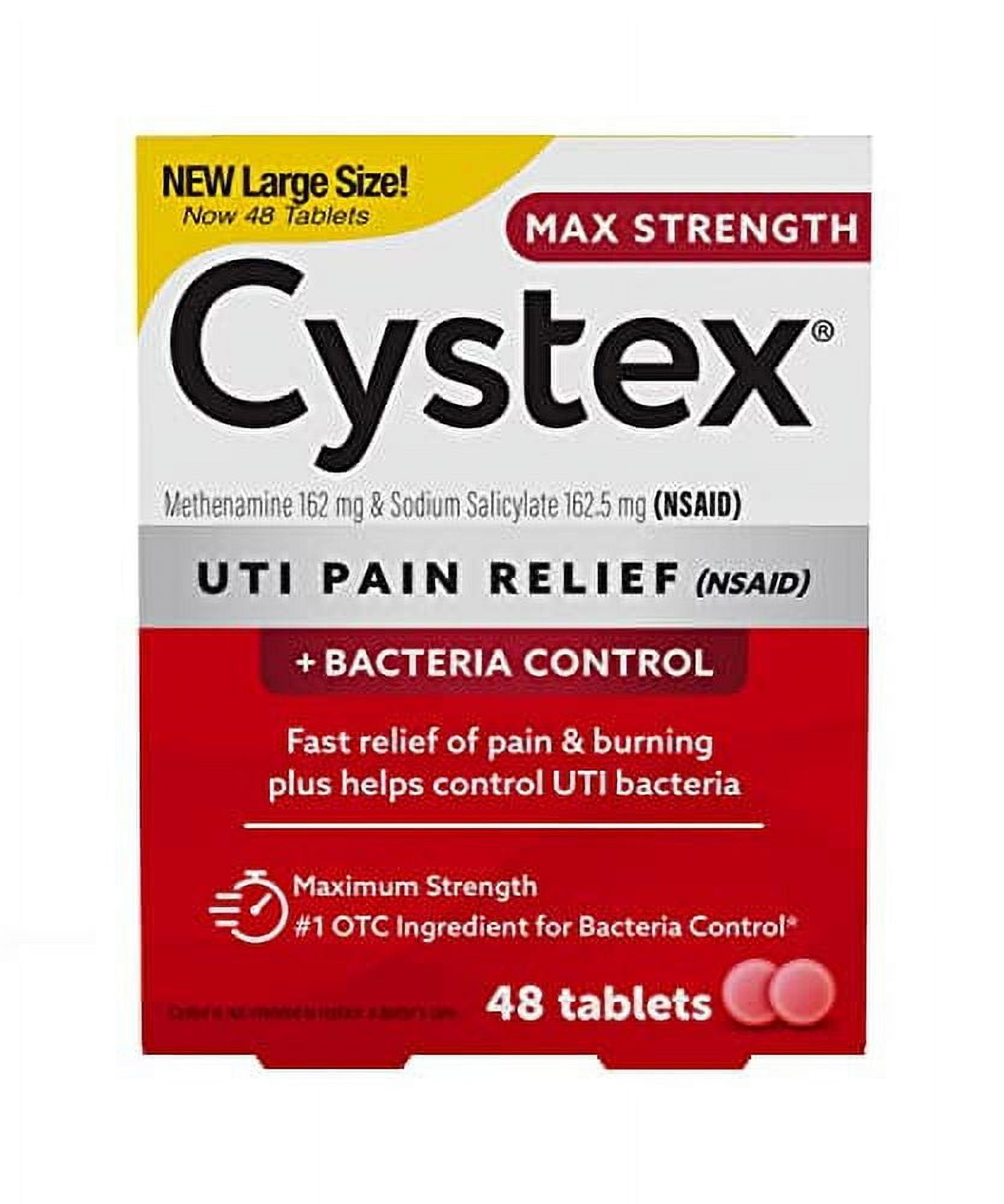 Cystex UTI Pain Relief Tablets, Relieves Pain and Urgency, 48ct ...