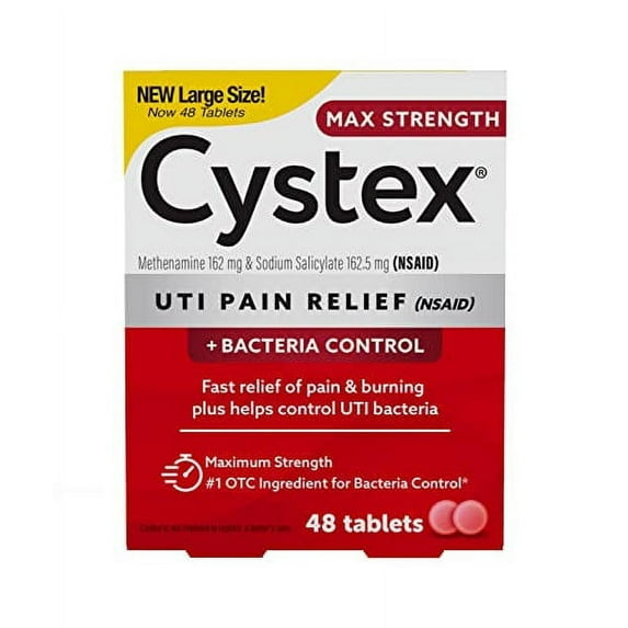 Cystex UTI Pain Relief Tablets, Relieves Pain and Urgency, 48ct ...