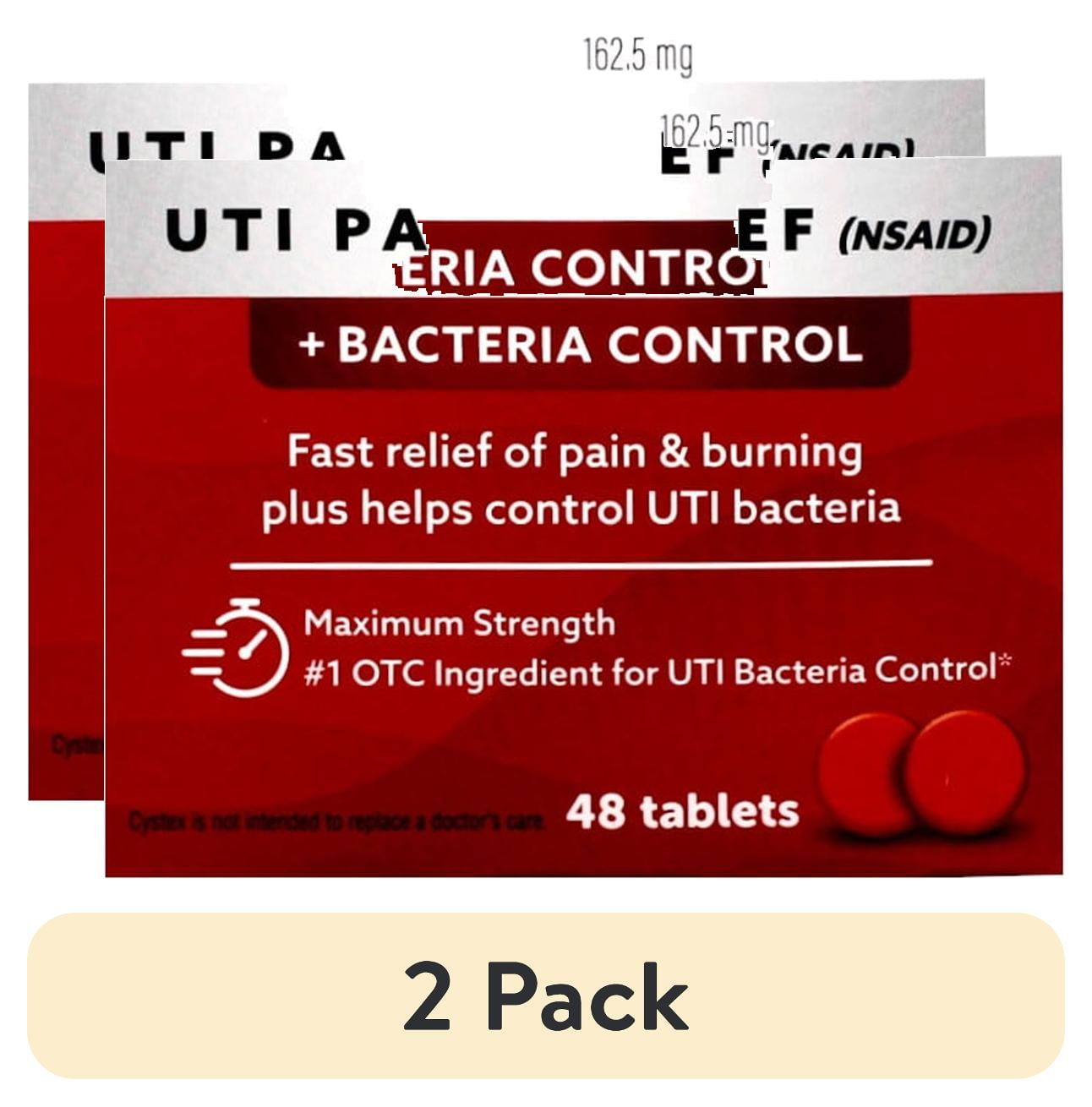 (2 pack) Cystex Urinary Pain Relief Tablets 48 Tablets Each - Walmart.com