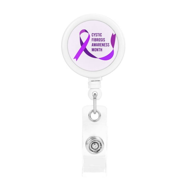 Cystic Fibrosis Awareness Month Purple Ribbon Badge Reel Retractable ...