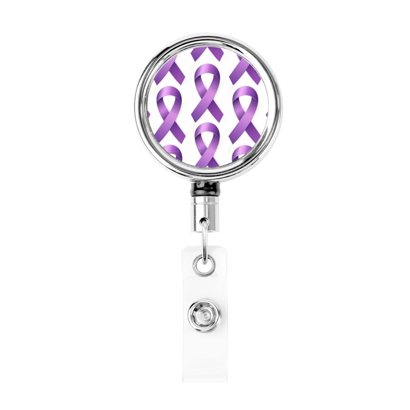 Cystic Fibrosis Awareness Month Purple Ribbon Badge Reel Retractable ...