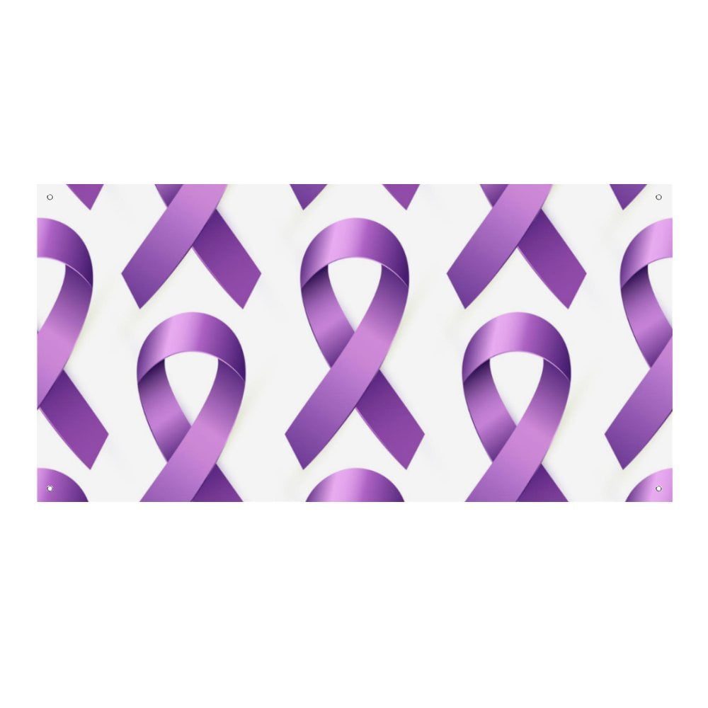 Cystic Fibrosis Awareness Month Purple Ribbon Banner Backdrop Large ...