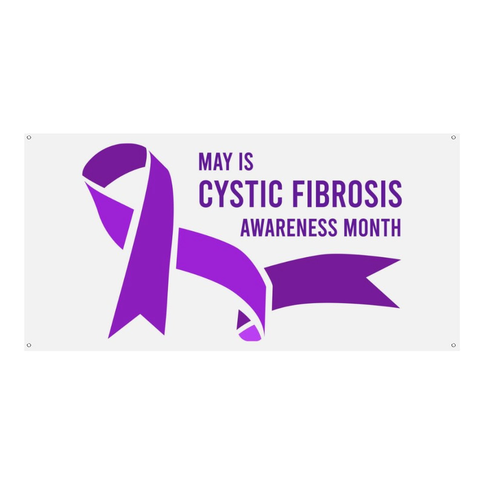 Cystic Fibrosis Awareness Month Purple Ribbon Banner Backdrop Large ...