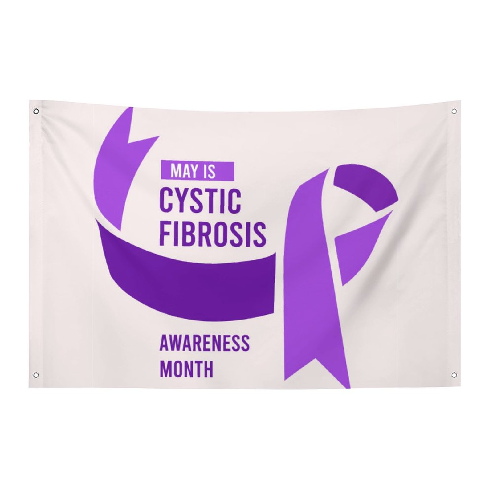Cystic Fibrosis Awareness Month Purple Ribbon Banner Backdrop Large ...