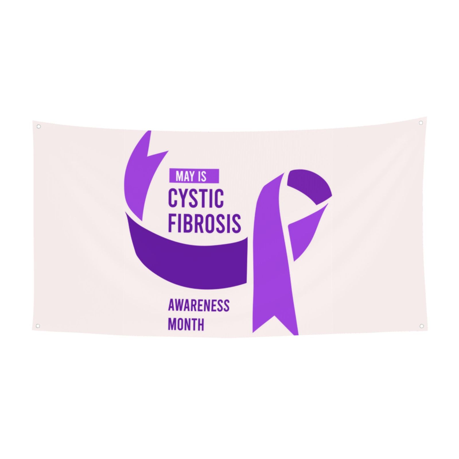 Cystic Fibrosis Awareness Month Purple Ribbon Banner Flag Photography Background Outdoor Sign ...