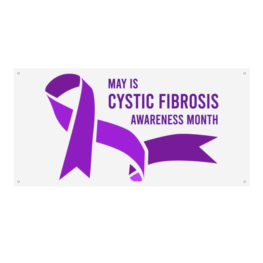 Cystic Fibrosis Awareness Month Purple Ribbon Banners Flag Hanging ...