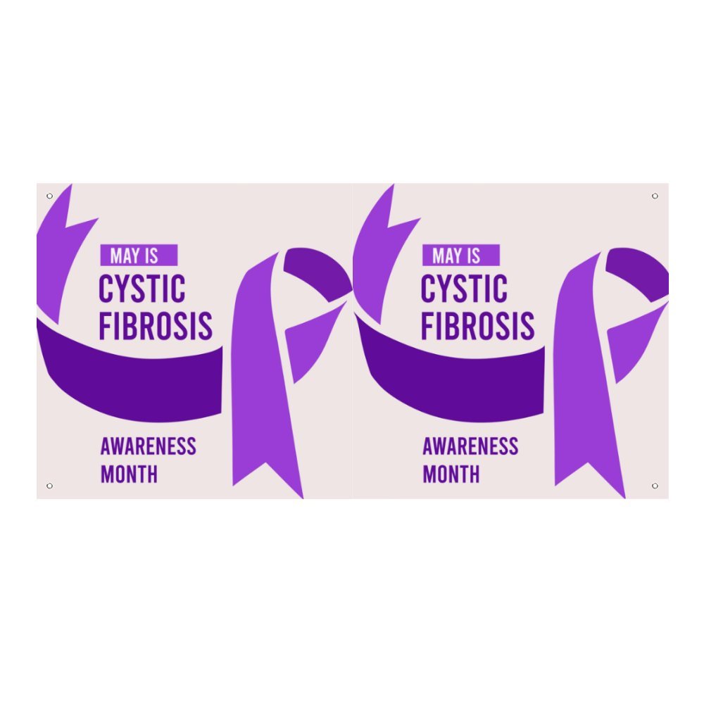 Cystic Fibrosis Awareness Month Purple Ribbon Banners Flag Hanging Backdrop Sign Wall Decoration ...
