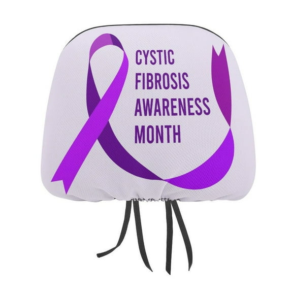 Cystic Fibrosis Awareness Month Purple Ribbon Car Headrest Covers 2 Pcs ...