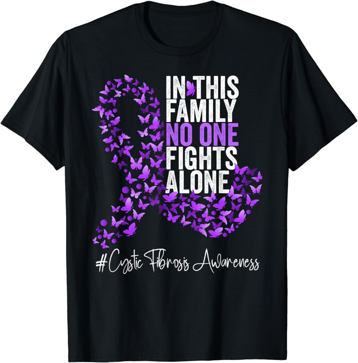 Cystic Fibrosis Awareness Month Purple Ribbon Cotton T-Shirt - Walmart.com