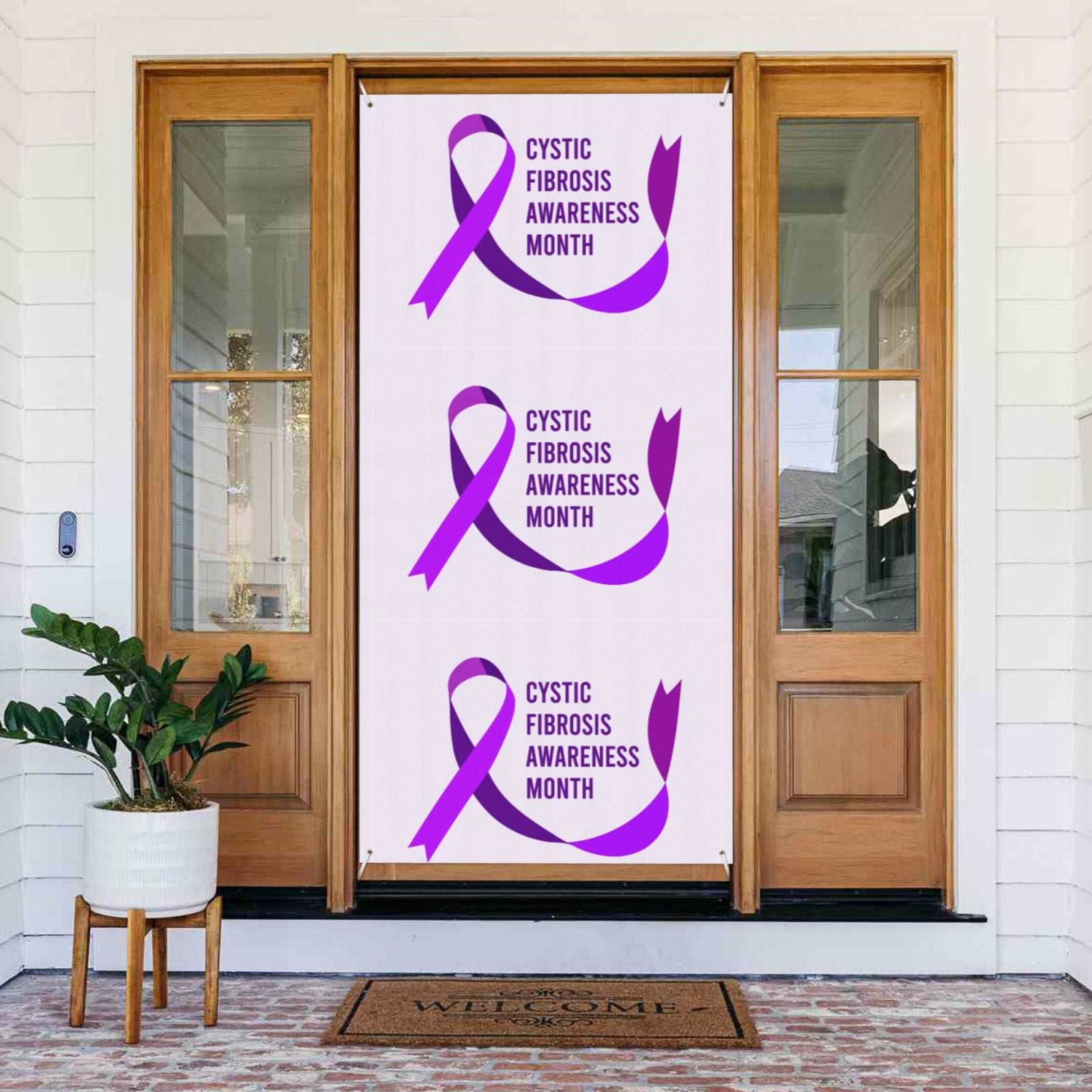 Cystic Fibrosis Awareness Month Purple Ribbon Door Cover Decoration ...