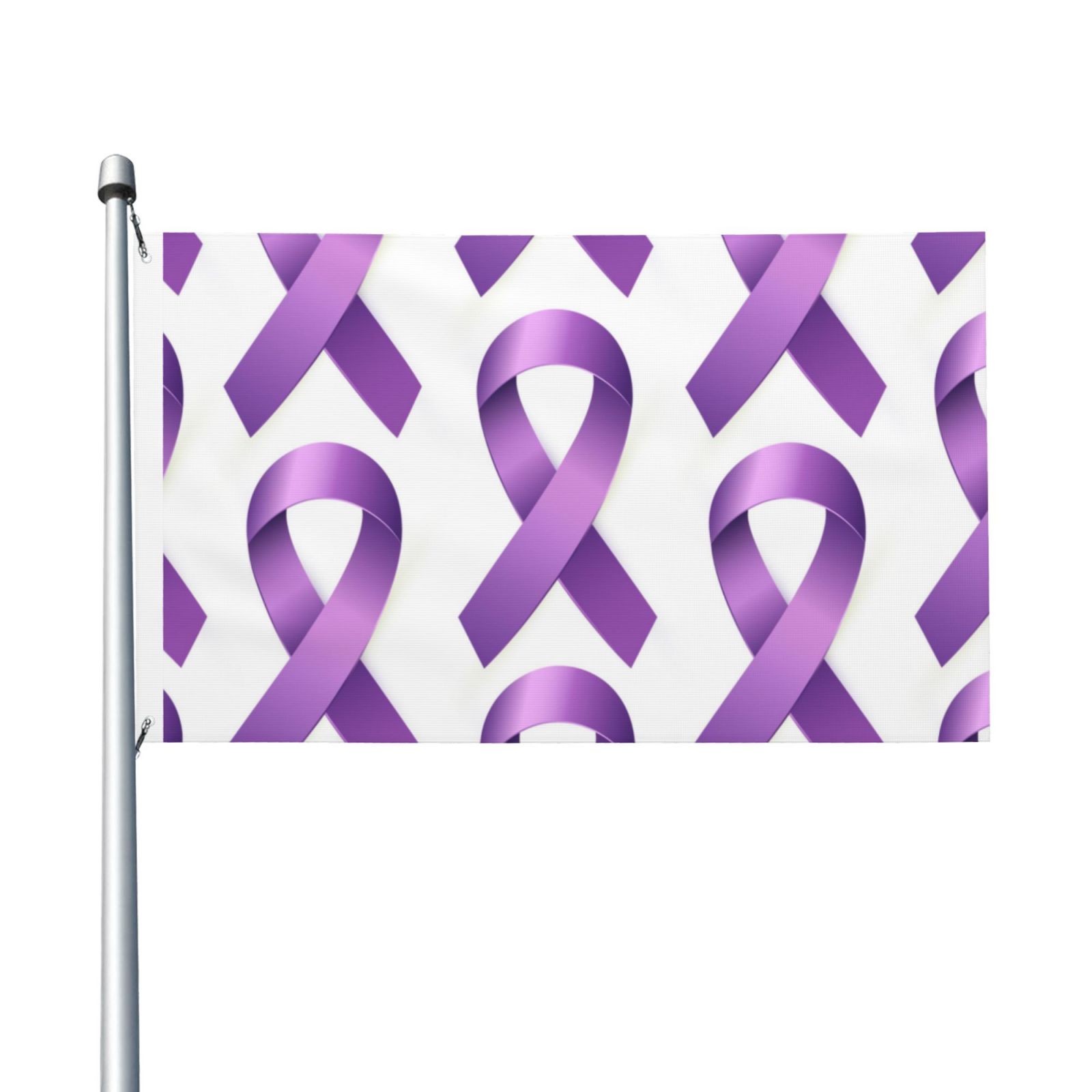 Cystic Fibrosis Awareness Month Purple Ribbon Flag 3x5 Ft Double-Sided ...