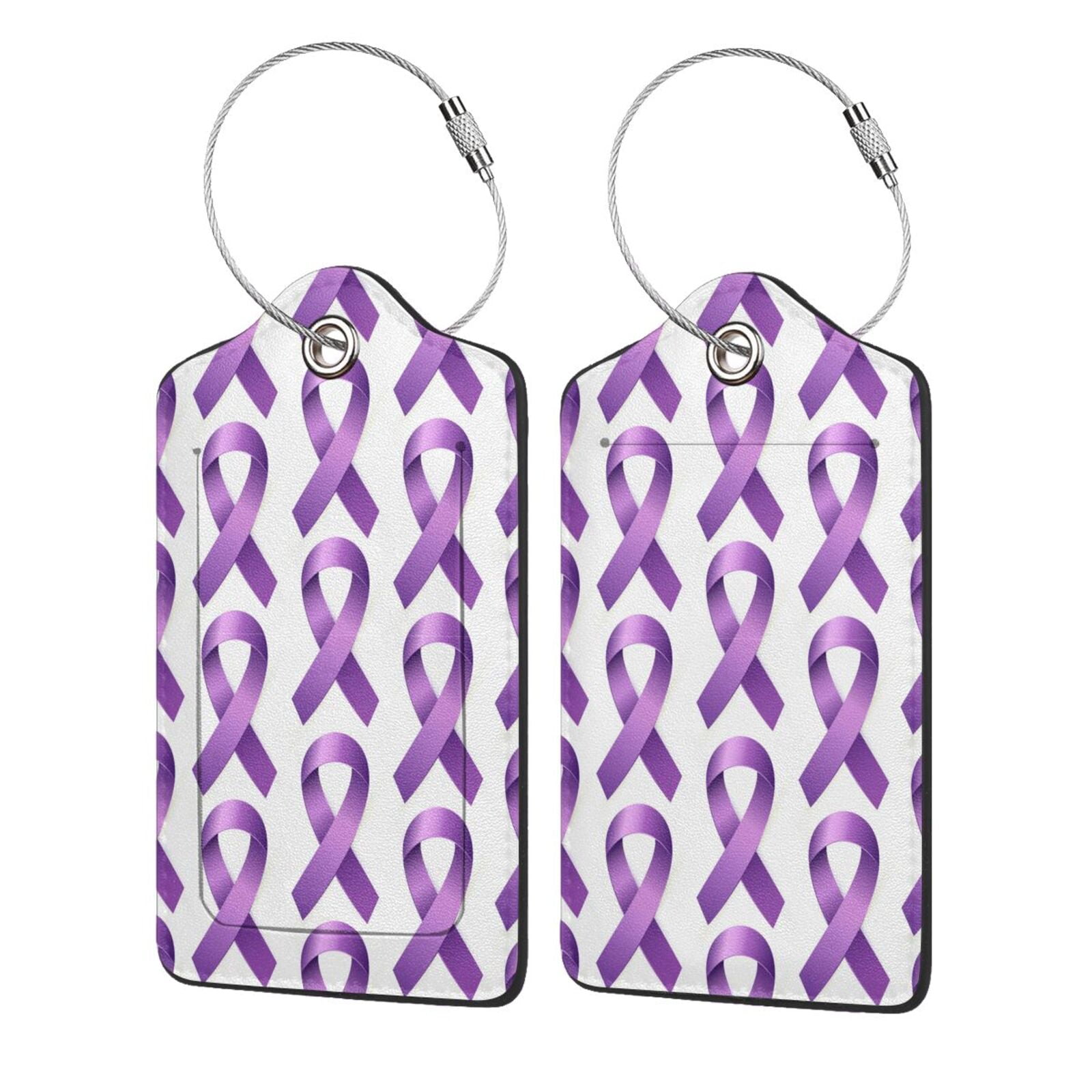 Cystic Fibrosis Awareness Month Purple Ribbon Luggage Tags for Suitcase ...