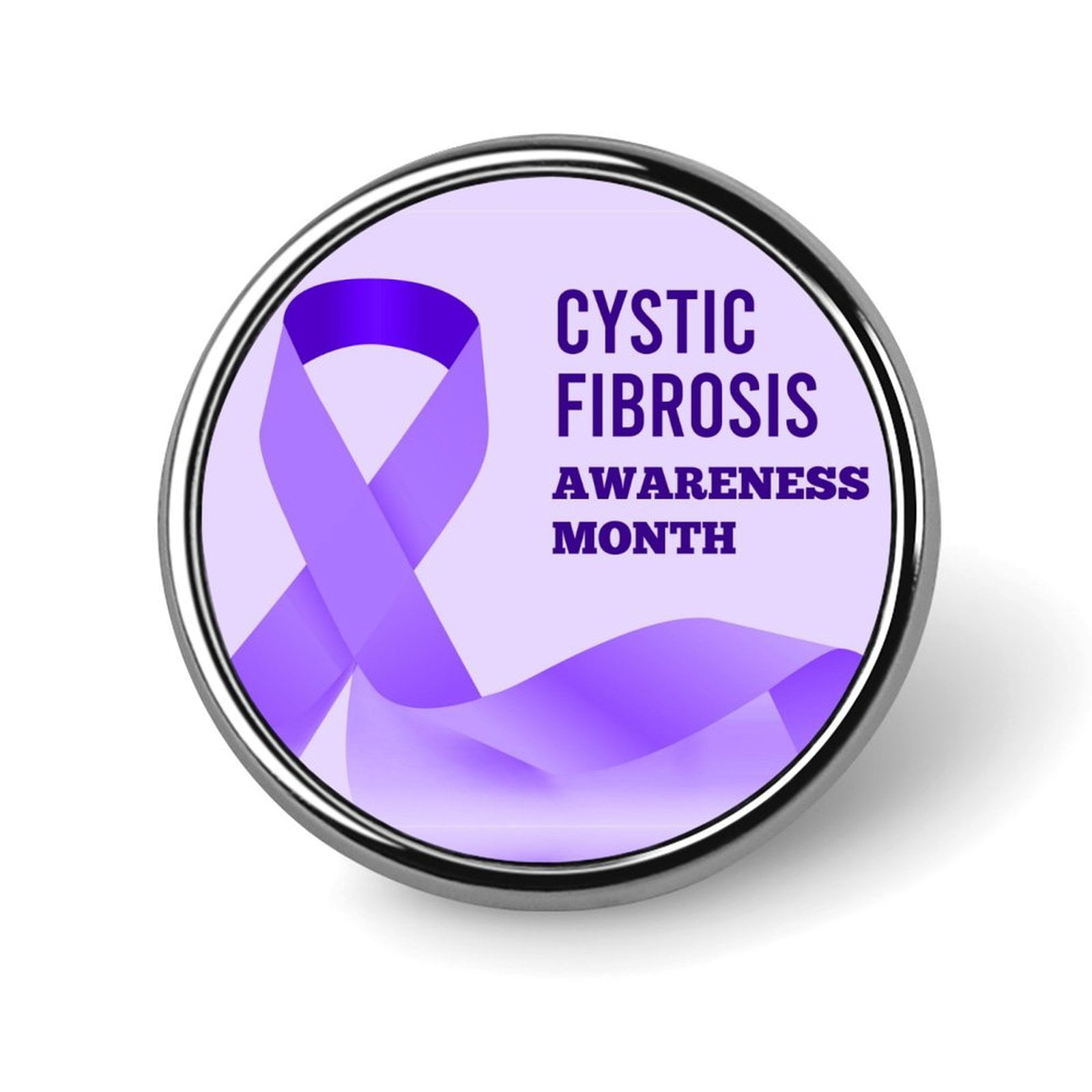 Cystic Fibrosis Awareness Month Purple Ribbon Pins Round Buttons Enamel Badge Brooch for Men ...