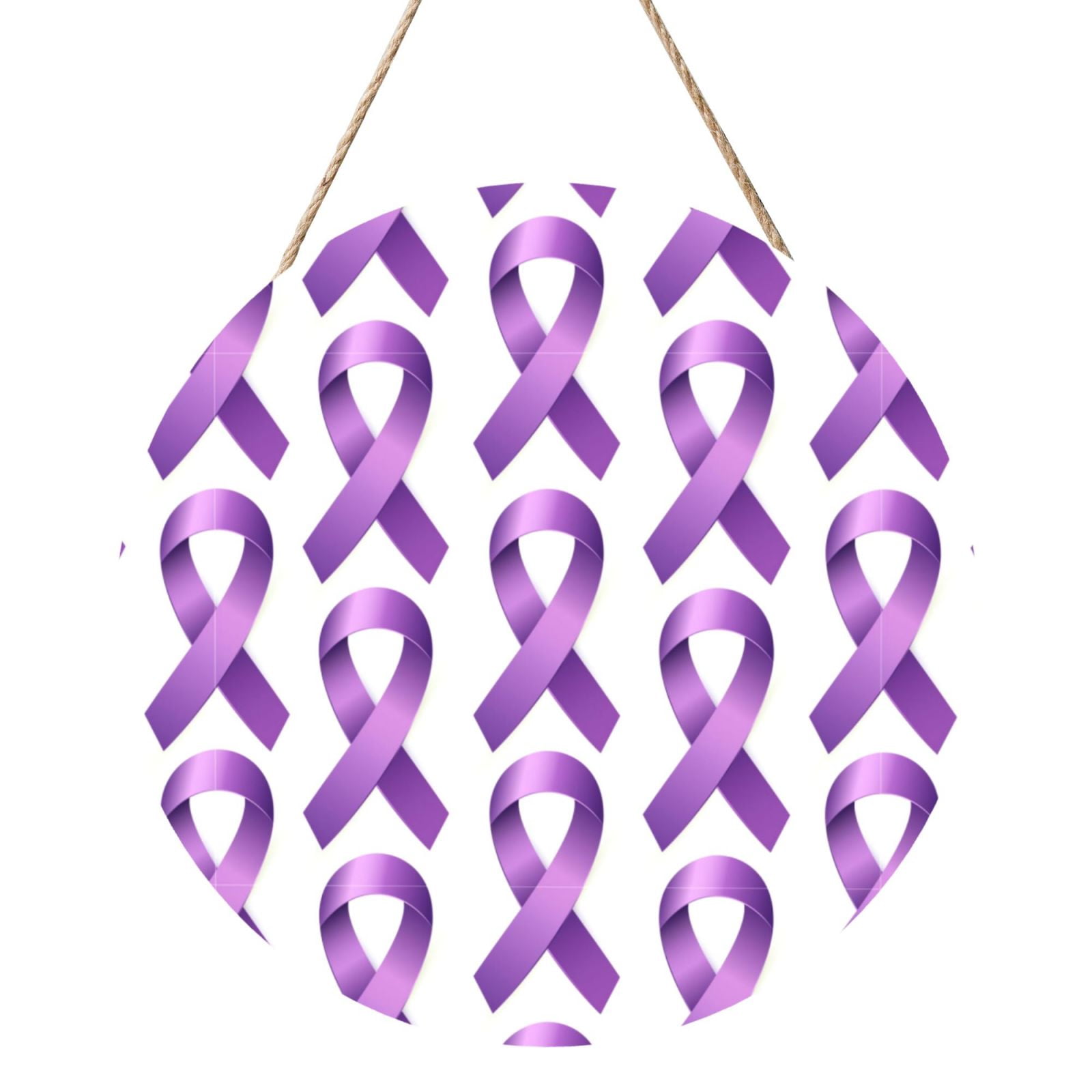 Cystic Fibrosis Awareness Month Purple Ribbon Wooden Hanging Sign ...