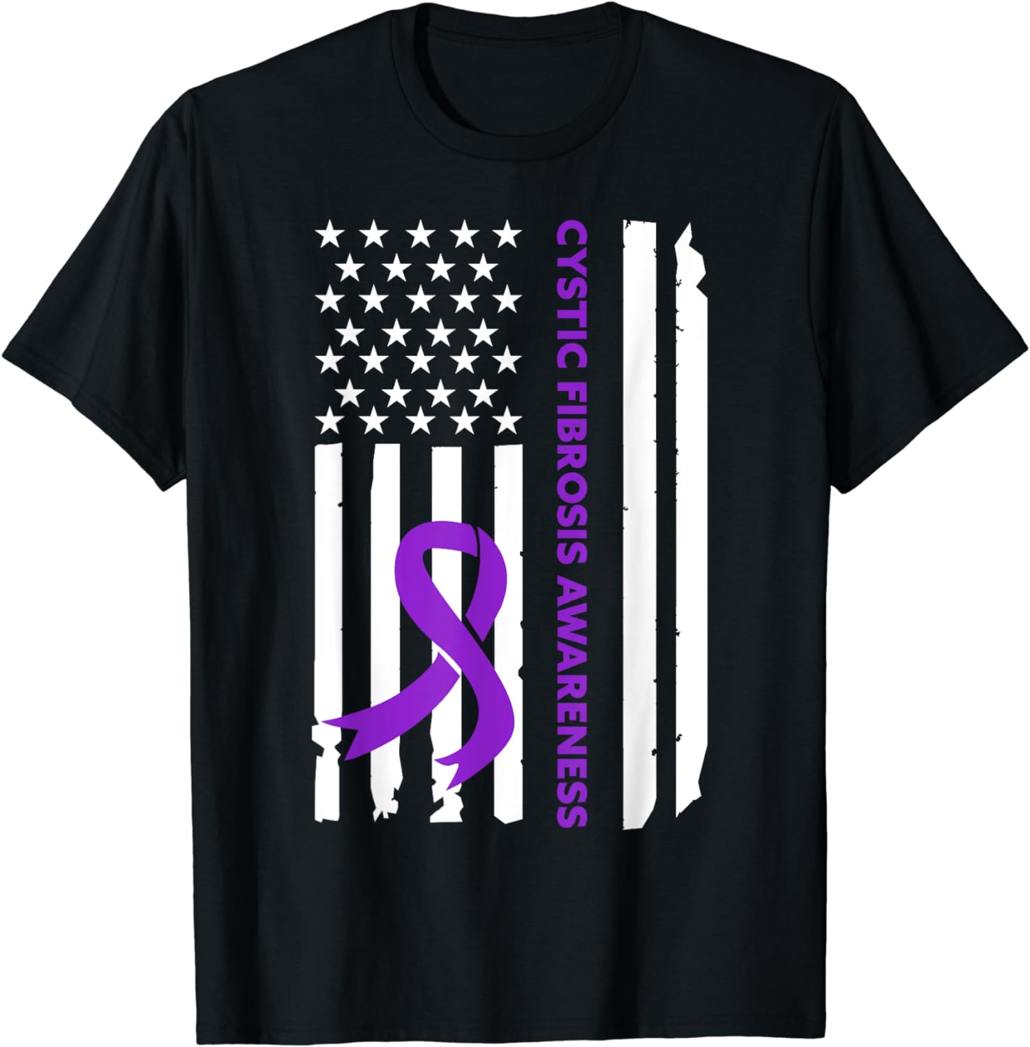 Cystic Fibrosis Awareness Month purple ribbon T-Shirt - Walmart.com