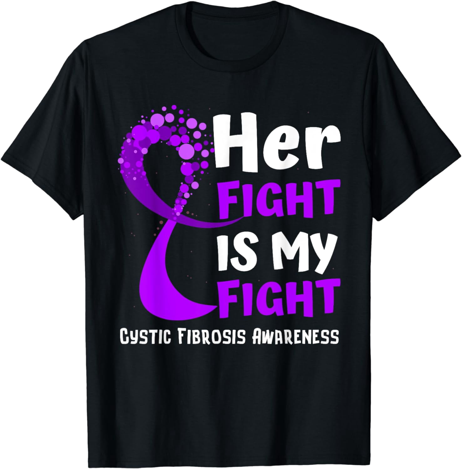 Cystic Fibrosis Awareness Ribbon Purple Family Fighter Hope T-Shirt ...