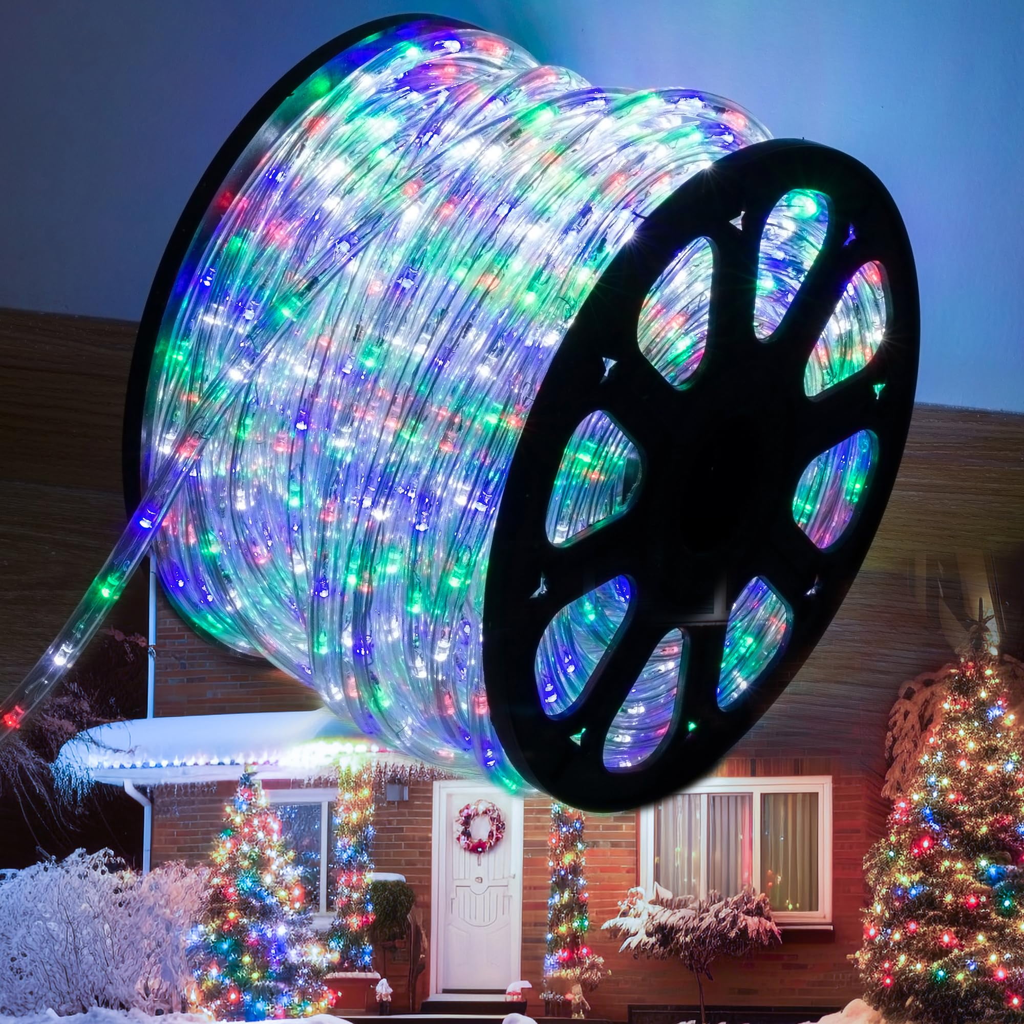 Czarniozk LED Rope Lights, 150FT 360° Rope Lights for Outside, Color ...