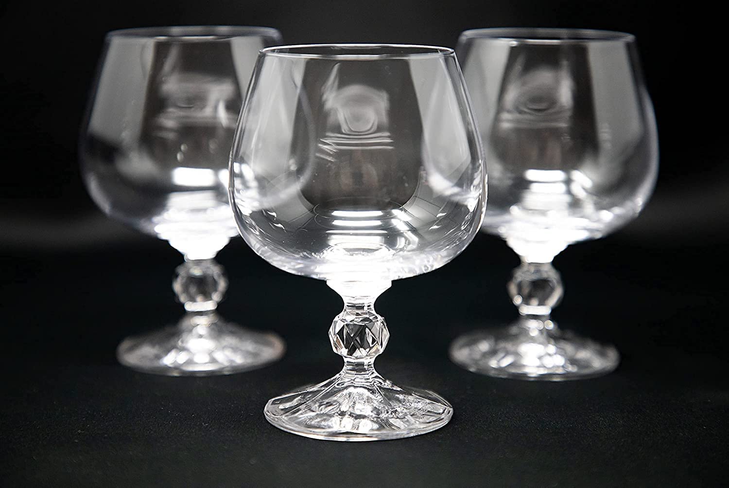 Czech Bohemian Crystal Glass Set of 6 Snifter Glasses 8oz./250ml ...