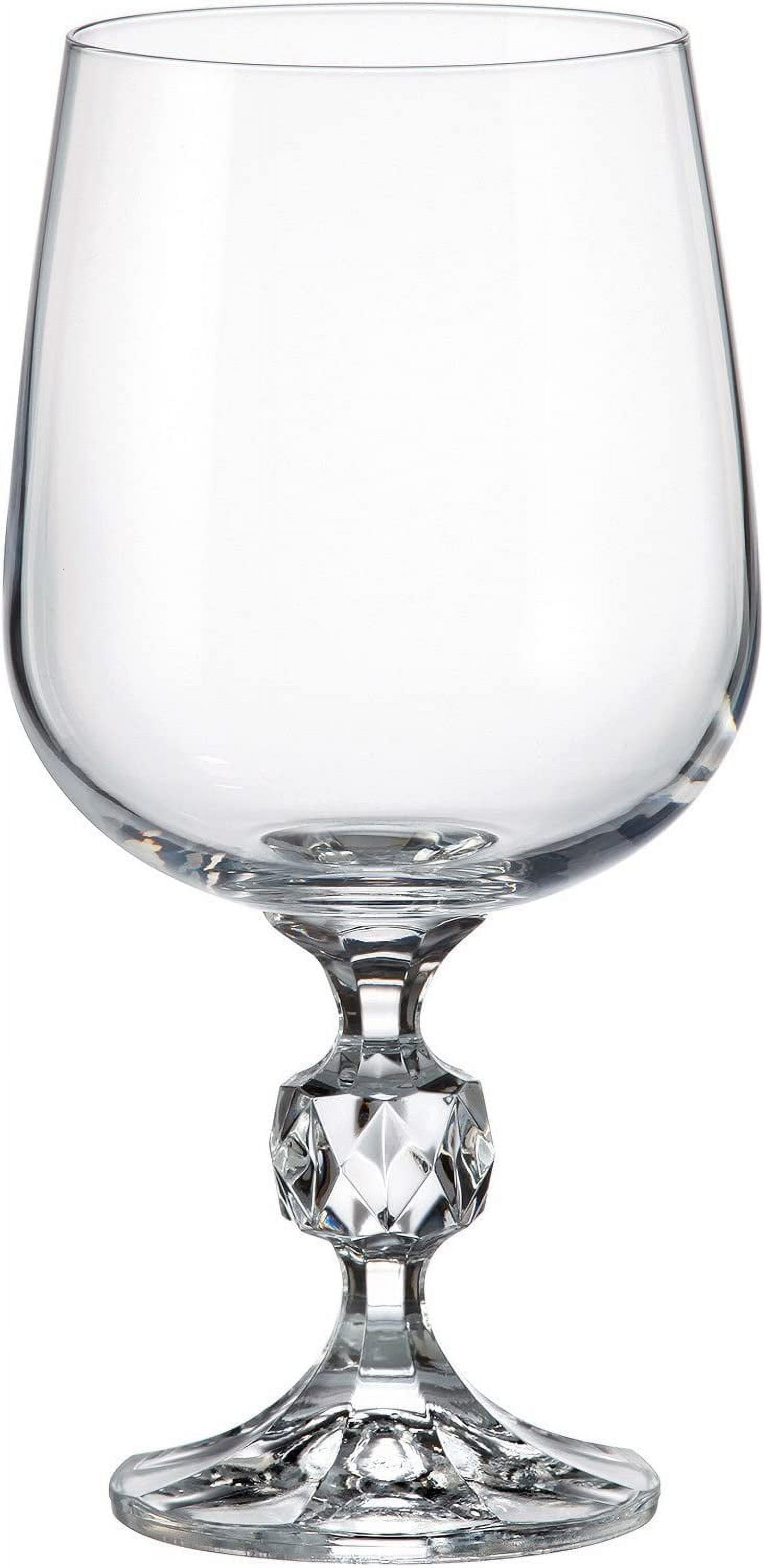 Czech Bohemian Crystal Glass Wine Glasses 11oz./340ml. Set of 6 Sterna ...