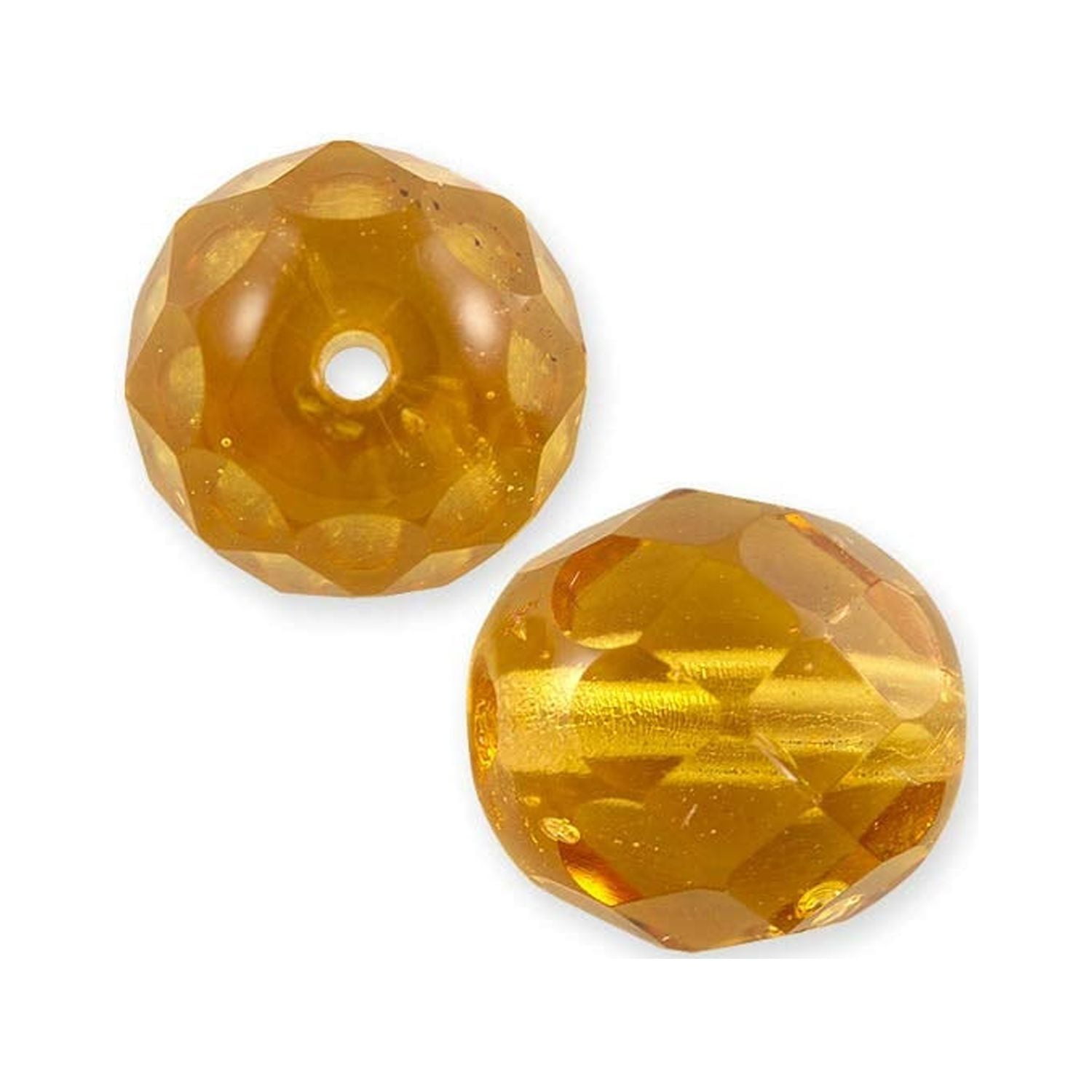 Czech Fire Polished Glass Round Beads 4mm Topaz (Package of 50 ...