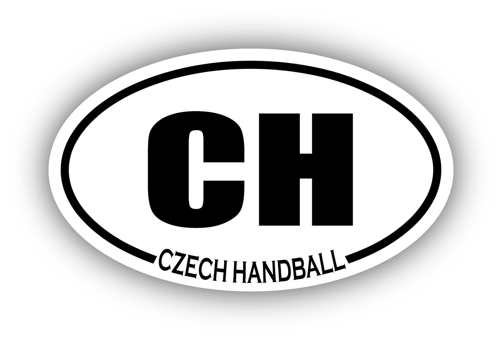 Czech Handball CH Oval Bumper Sticker 3M Vinyl Decal 3 in x 5 in ...