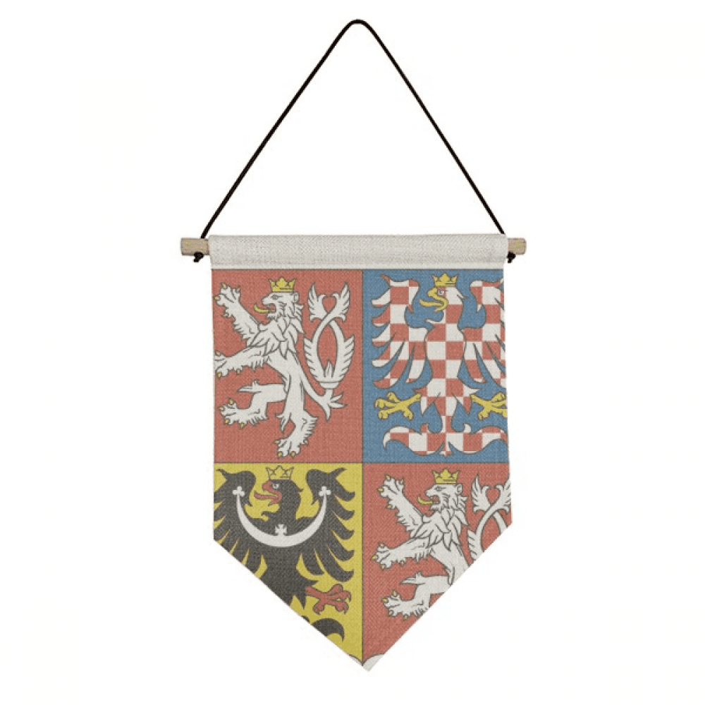 Czech National Emblem Country Canvas Flag Hanging Wall Art Decor Banner ...