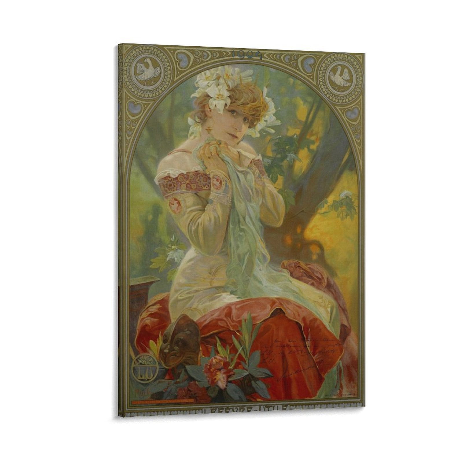 Czech Painters Alphonse Mucha Sarah Bernhardt Retro Poster Wall Art ...