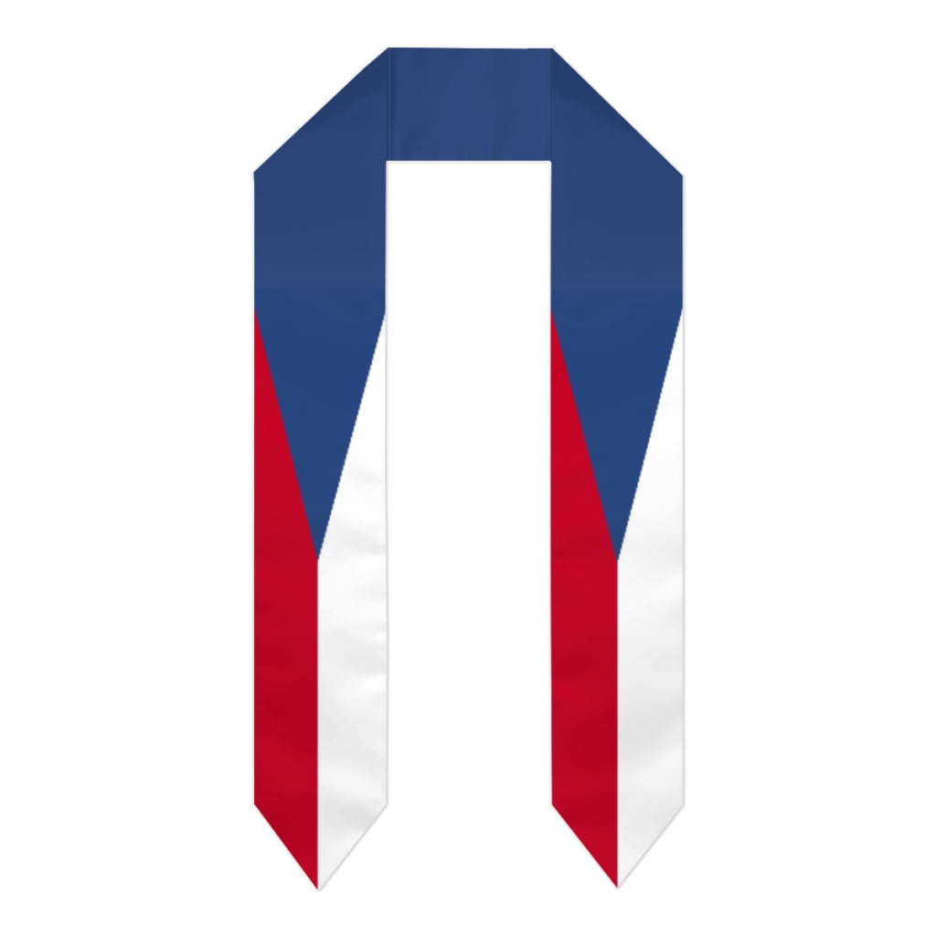 Czech Republic Flag Thick Graduation Sash Stole Scarf Double Sided ...