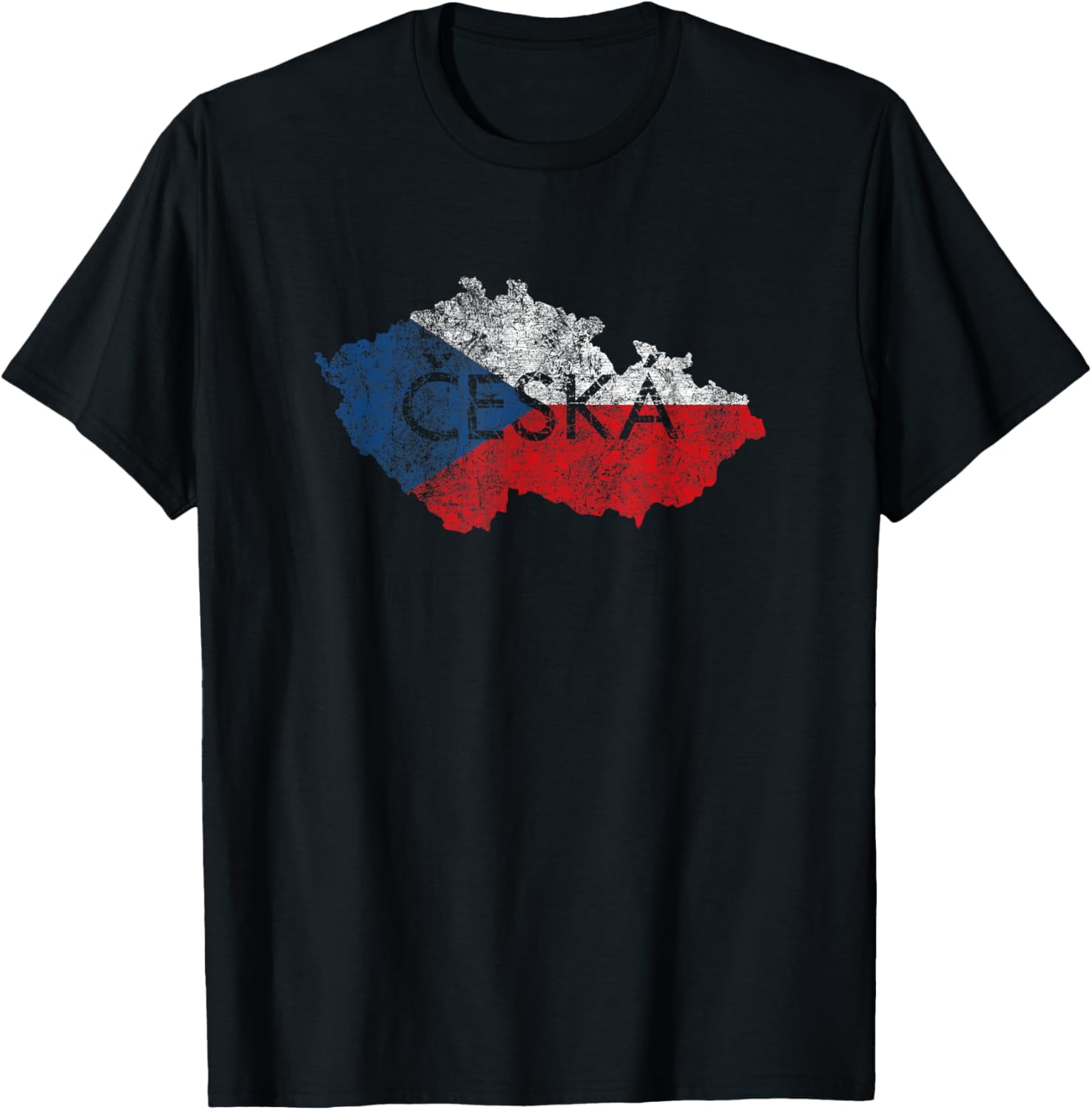 Czech Republic Map and Flag Souvenir - Distressed Ceska T-ShirtMen and ...