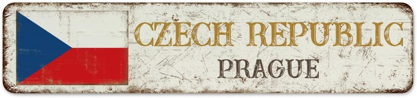 Czech Republic-Prague Flag City Street Metal Plaque Pubs Club Coffee ...