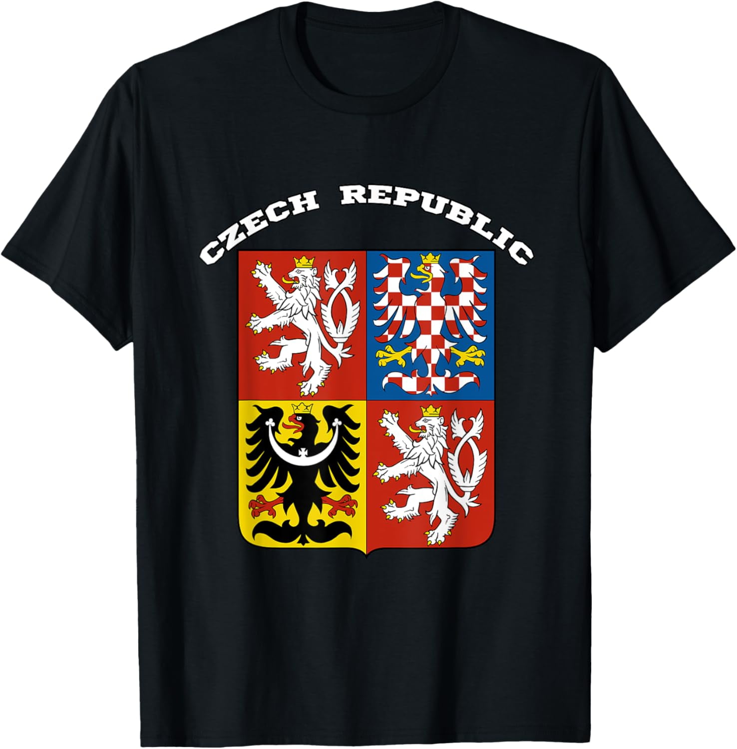 Czech Republic T-shirt Coat of arms Tee Flag souvenir Prague T-ShirtMen ...