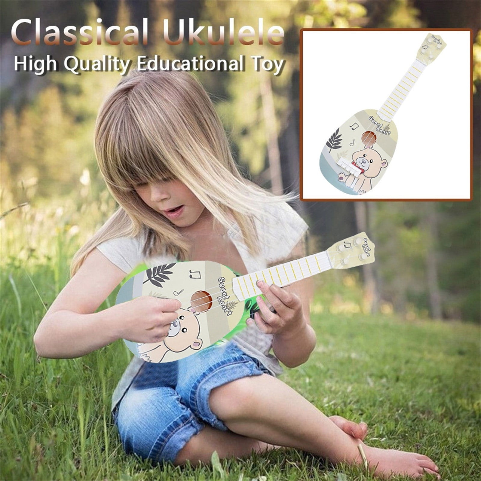 CzestPyake Kids Ukulele Toy for 3-7 Years Boys & Girls – Mini Guitar ...