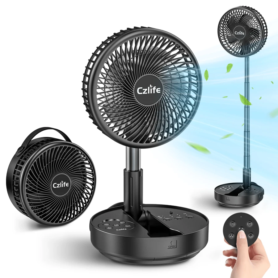 Czlife F9 Portable Fan, 10000mAh Rechargeable Battery Powered For ...