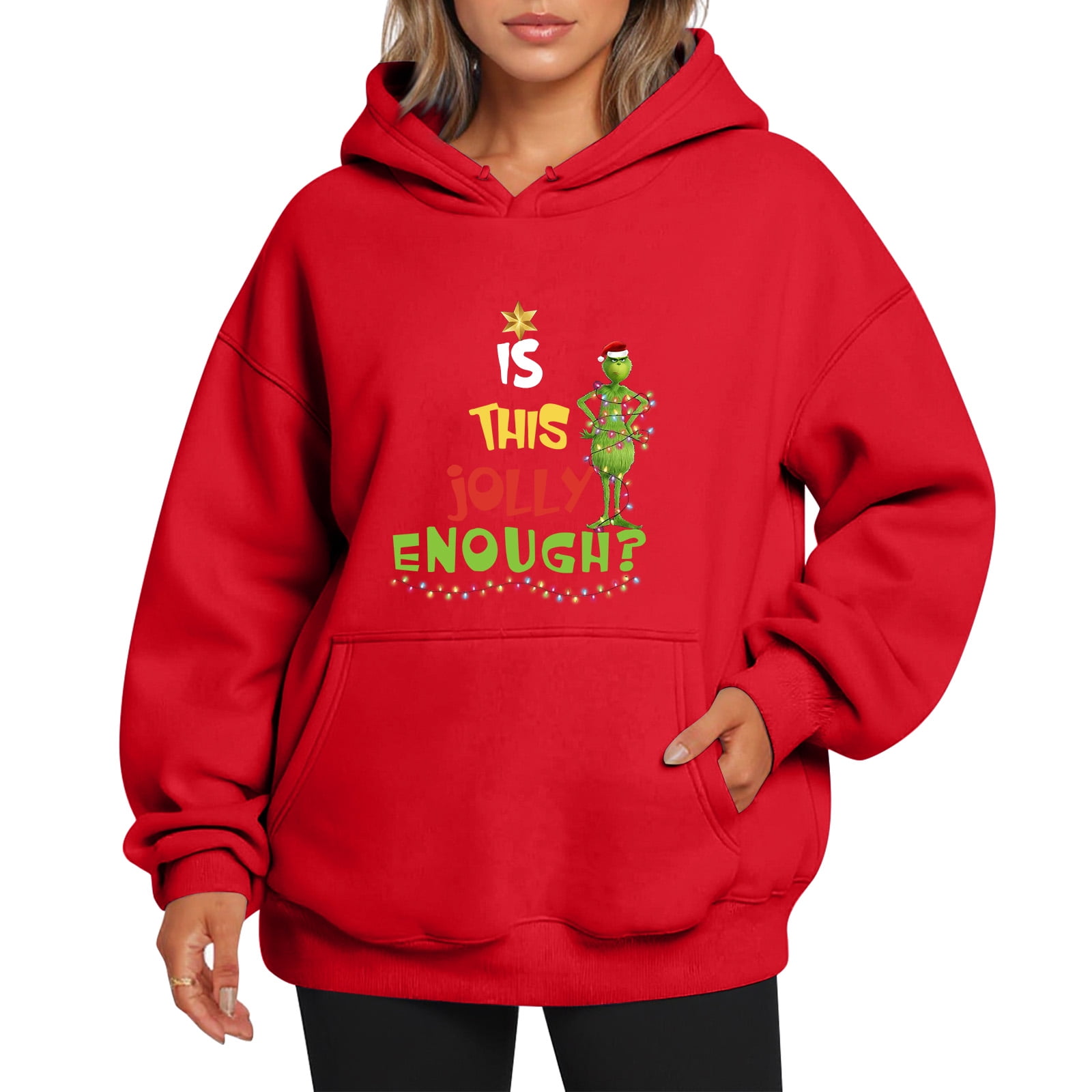 Czxfifvy Grínch Print Hoodie: the Coziest Christmas Hoodies for Women ...