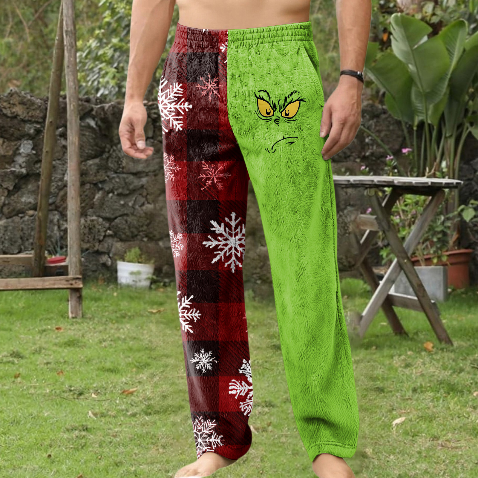 Czxfifvy Men's Merry Grínchmas Lounge Pants with Pockets, Christmas ...