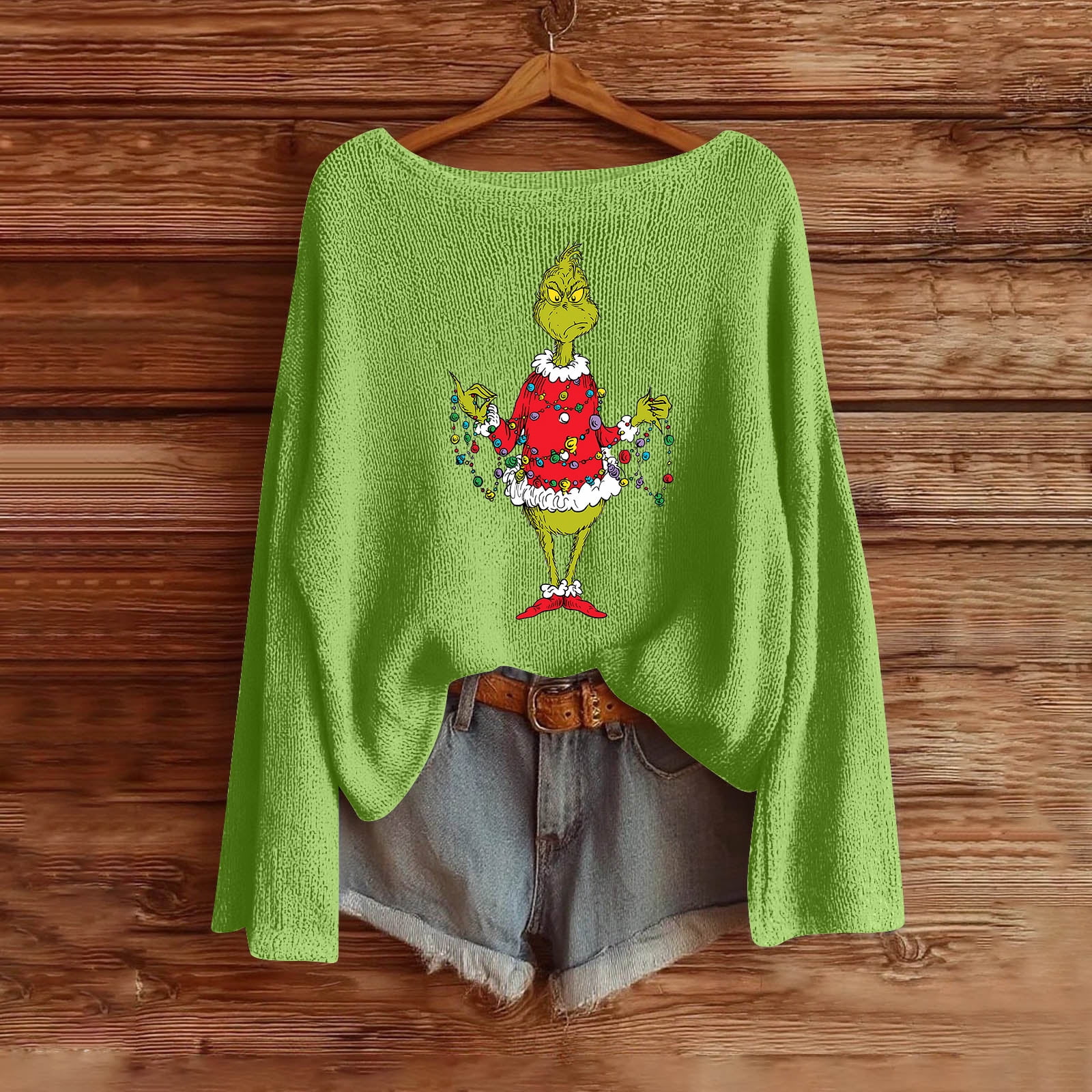 Czxfifvy Merry Grinchmas Merry Christmas! Cozy Grínch Themed Crewneck ...
