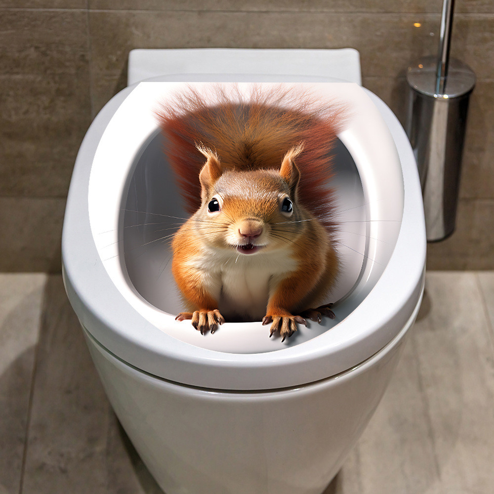 Czzoypi 3D Sticker for Toilet,3D Bathroom Toilet Sticker,Animals 3D ...