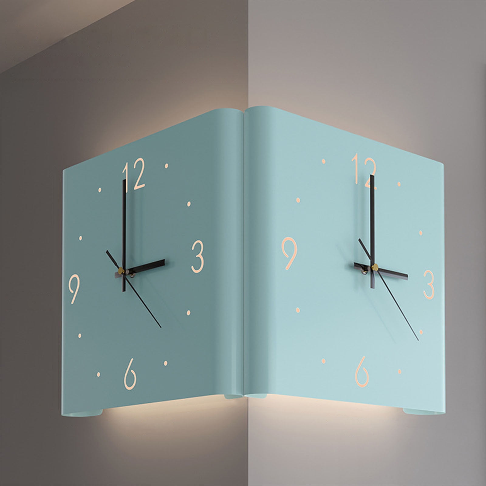 Czzoypi Double Sided Wall Corner Clock, Modern Decorative Art with ...