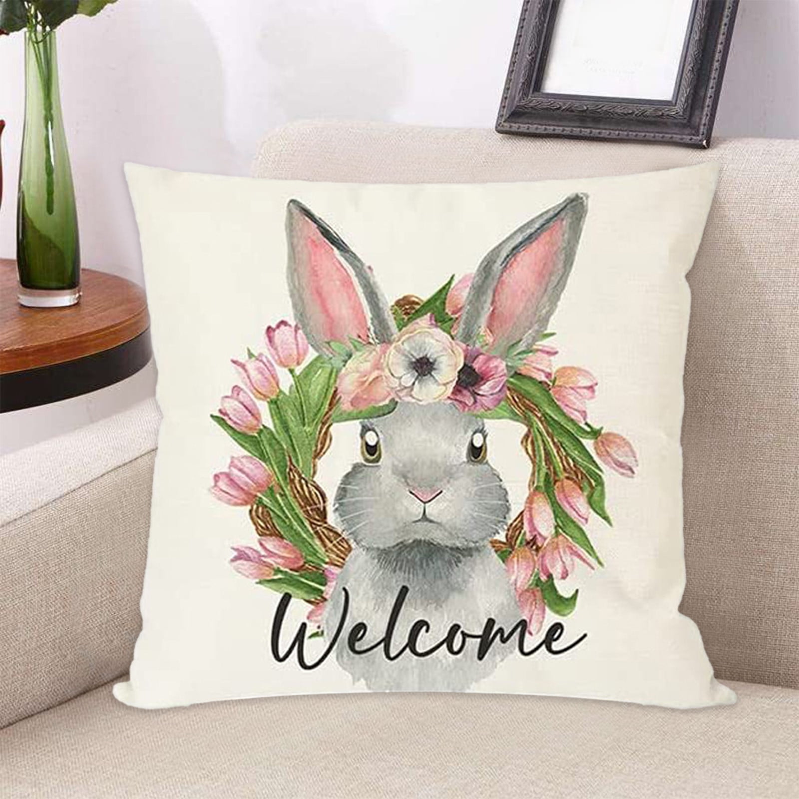 Czzoypi Easter Bunny Lamb Decorative Throw Pillow Covers 18 X 18 ...