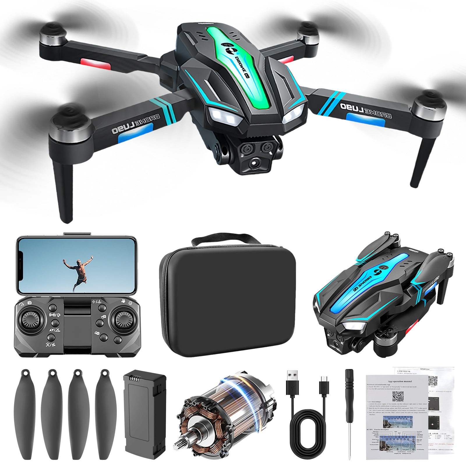 Czzoypi FPV Drone With ESC Camera Brushless Motor Drones 2.4G RC ...