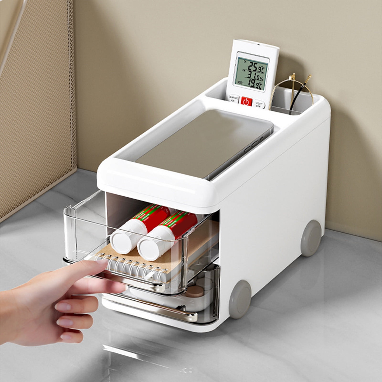 Czzoypi File Box (White), File Organizer Desk Storage Box, Desktop ...