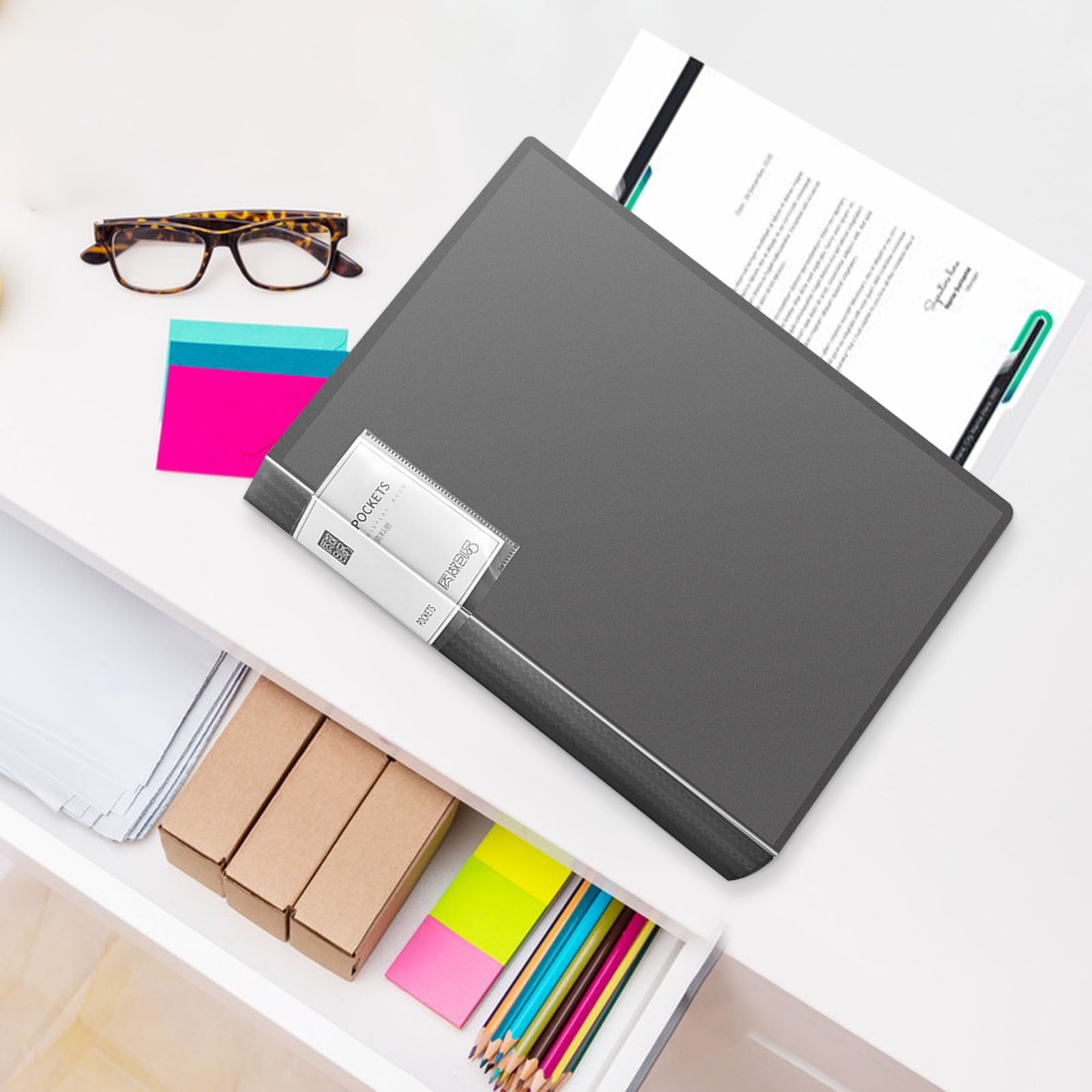 Czzoypi File Folders (Black) Hanging File Folders A4 Semi-transparent ...