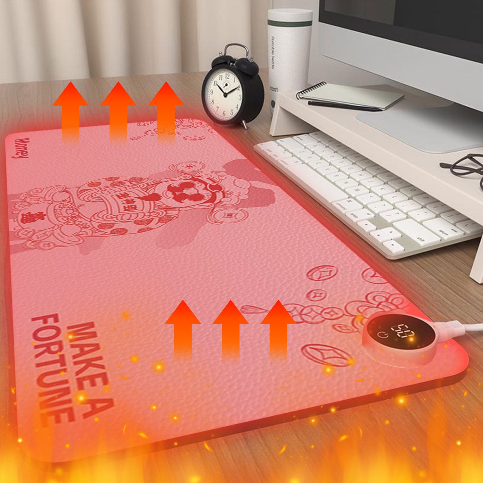 Czzoypi Heated Desk Pad Mouse Pad - Heated Desk Mat - Warm Desk Pad - 3 ...