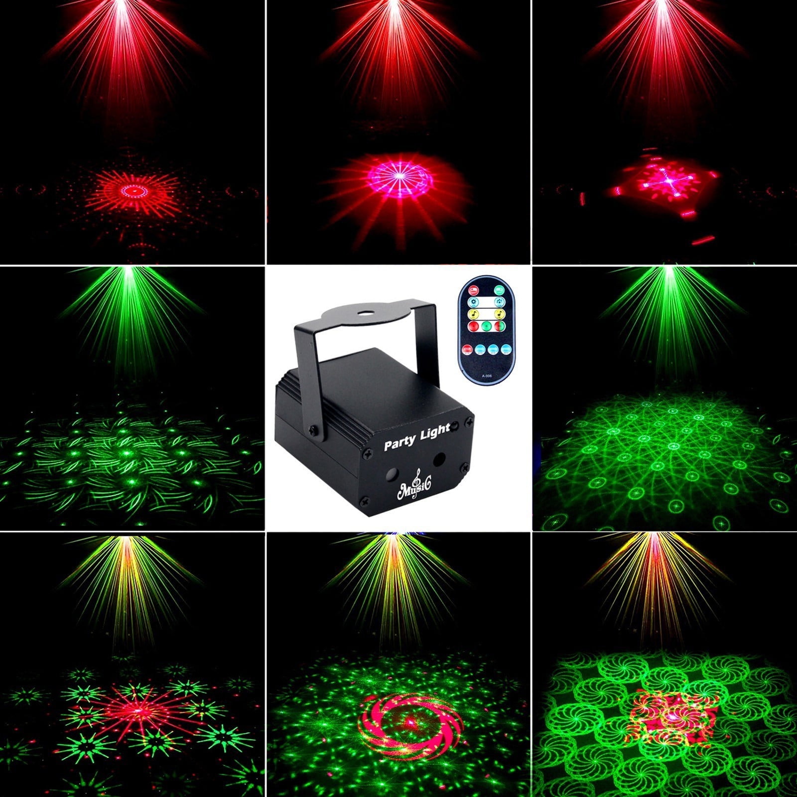 Czzoypi Party Lights Dj Disco Light with Pattern Projection and Sound ...