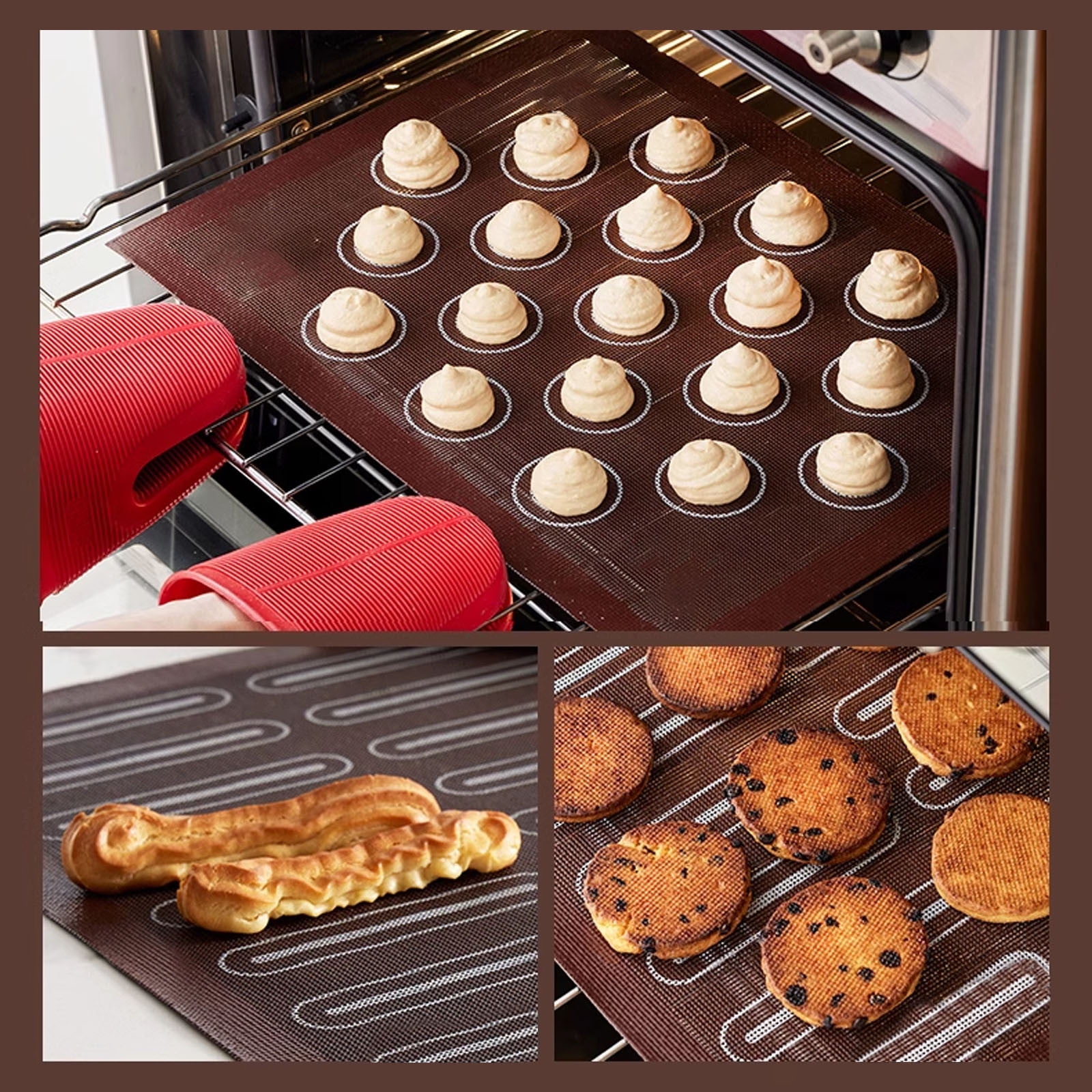 Czzoypi Profession Bread Baking Mat Non Stick Oven Liner Perforated ...