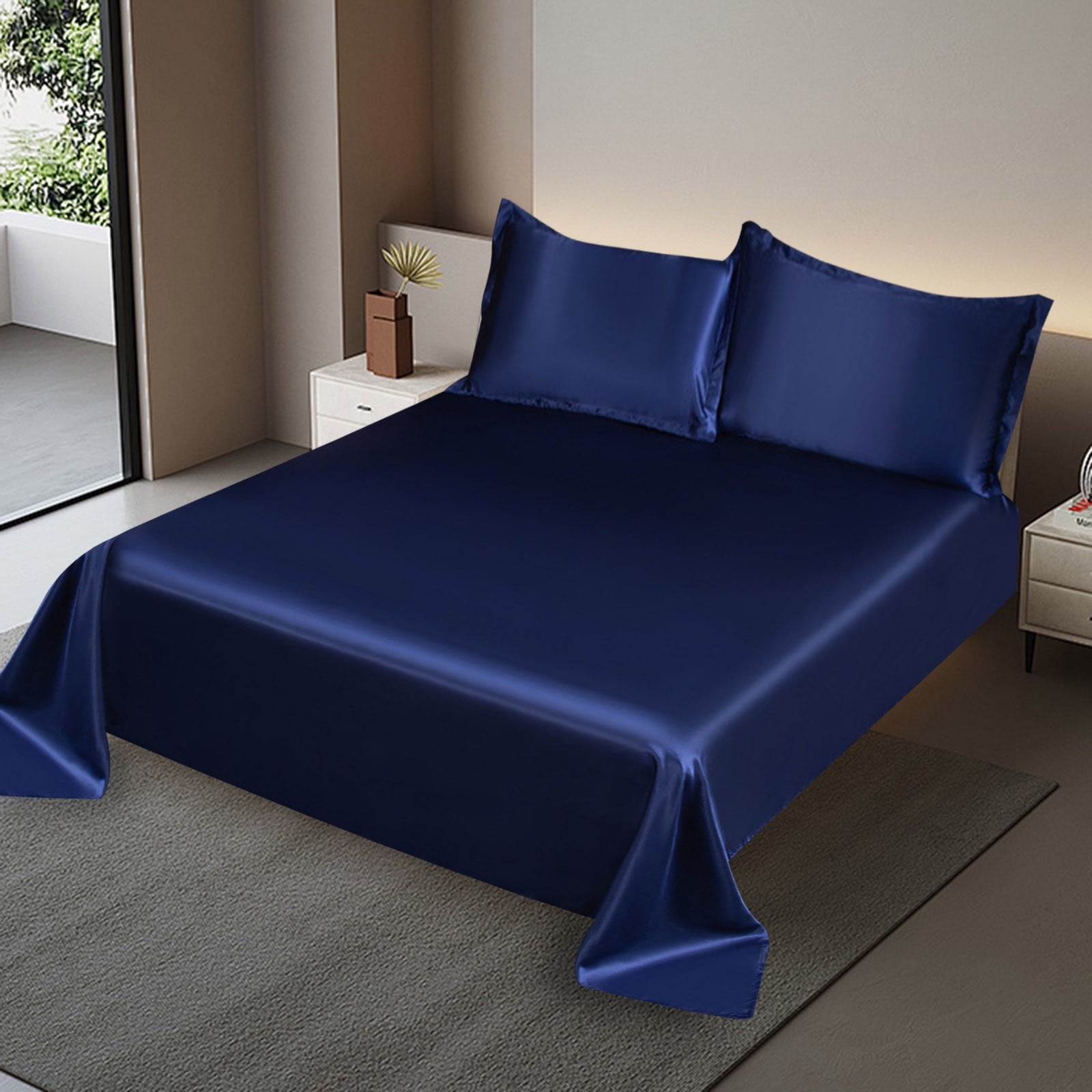 Christmas Clearance Czzoypi Sheets Set (Dark Blue), Bed Sheets Solid ...