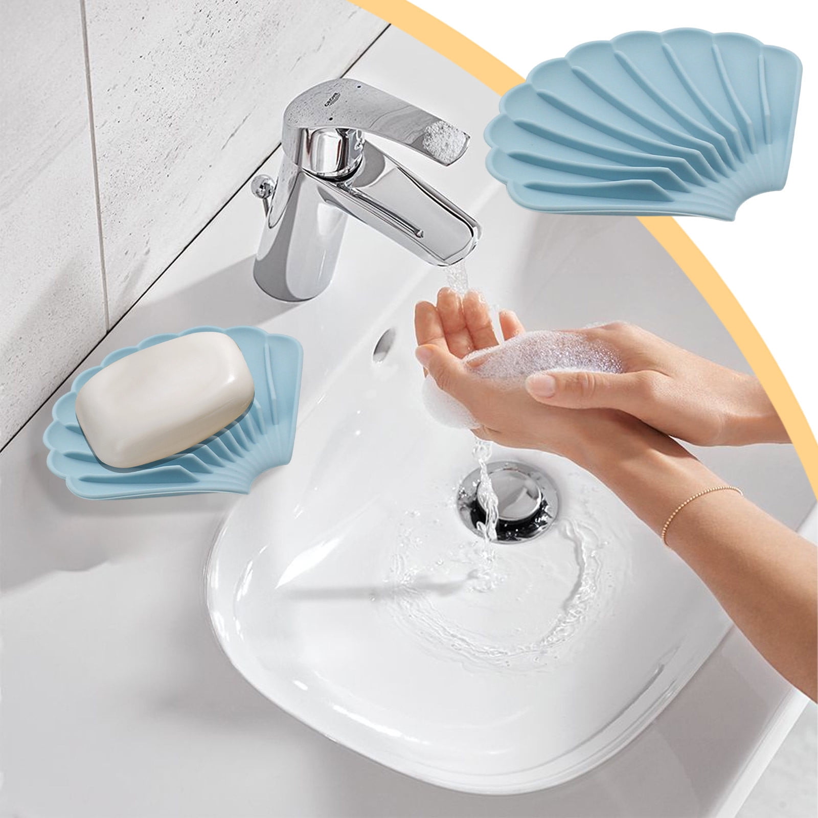 Czzoypi Silica Gel Soap Box Bathroom Soap Pad Soap Tray Multifunctional ...