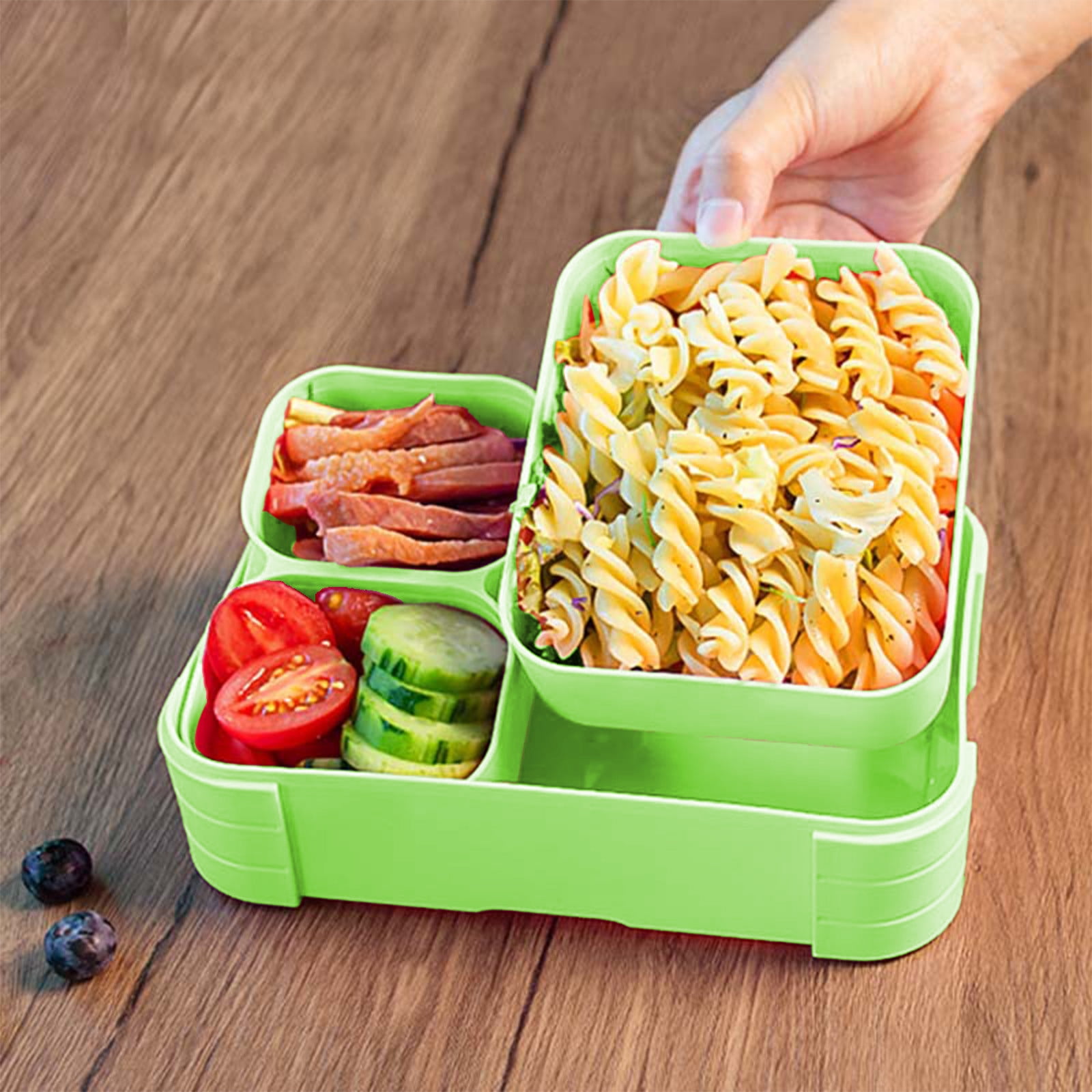 Czzoypi Silicone Bento Box Reusable 3 Compartment Silicone Bento Lunch ...