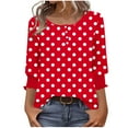Czzoypi Summer Button Up Shirt for Women Polka Dot Printed Casual Beach ...